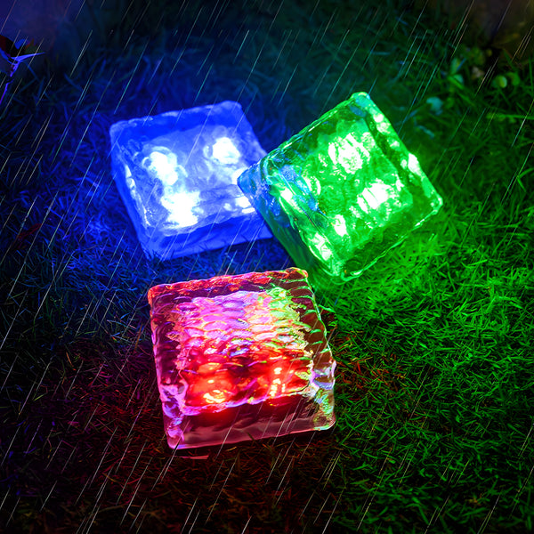 Solar Ice Brick Light, LED Landscape Cube Light for Garden Patio Yard ...